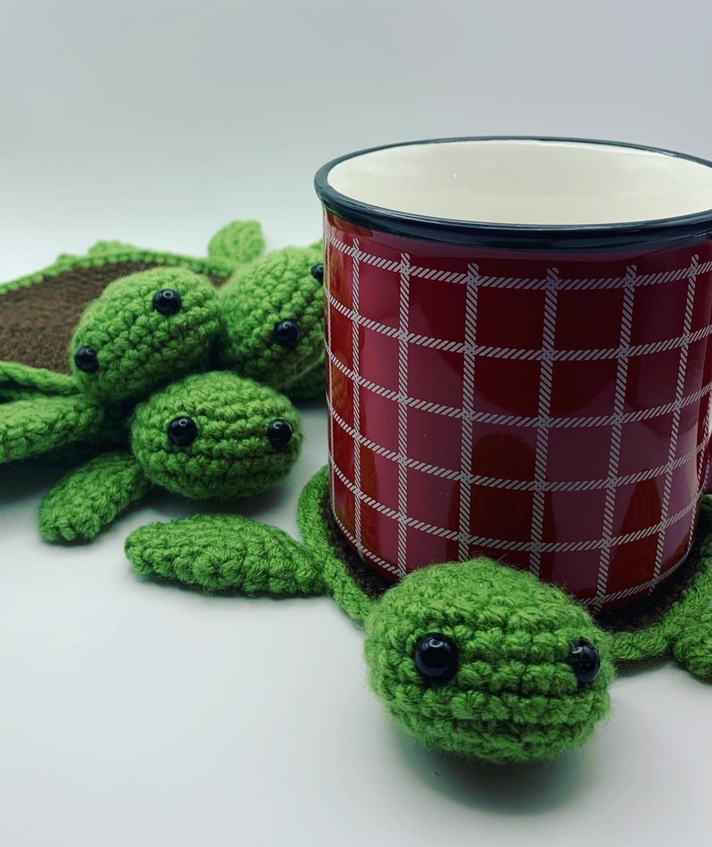 Sea Turtle Crochet Drink Coaster Set of 5 - Etsy