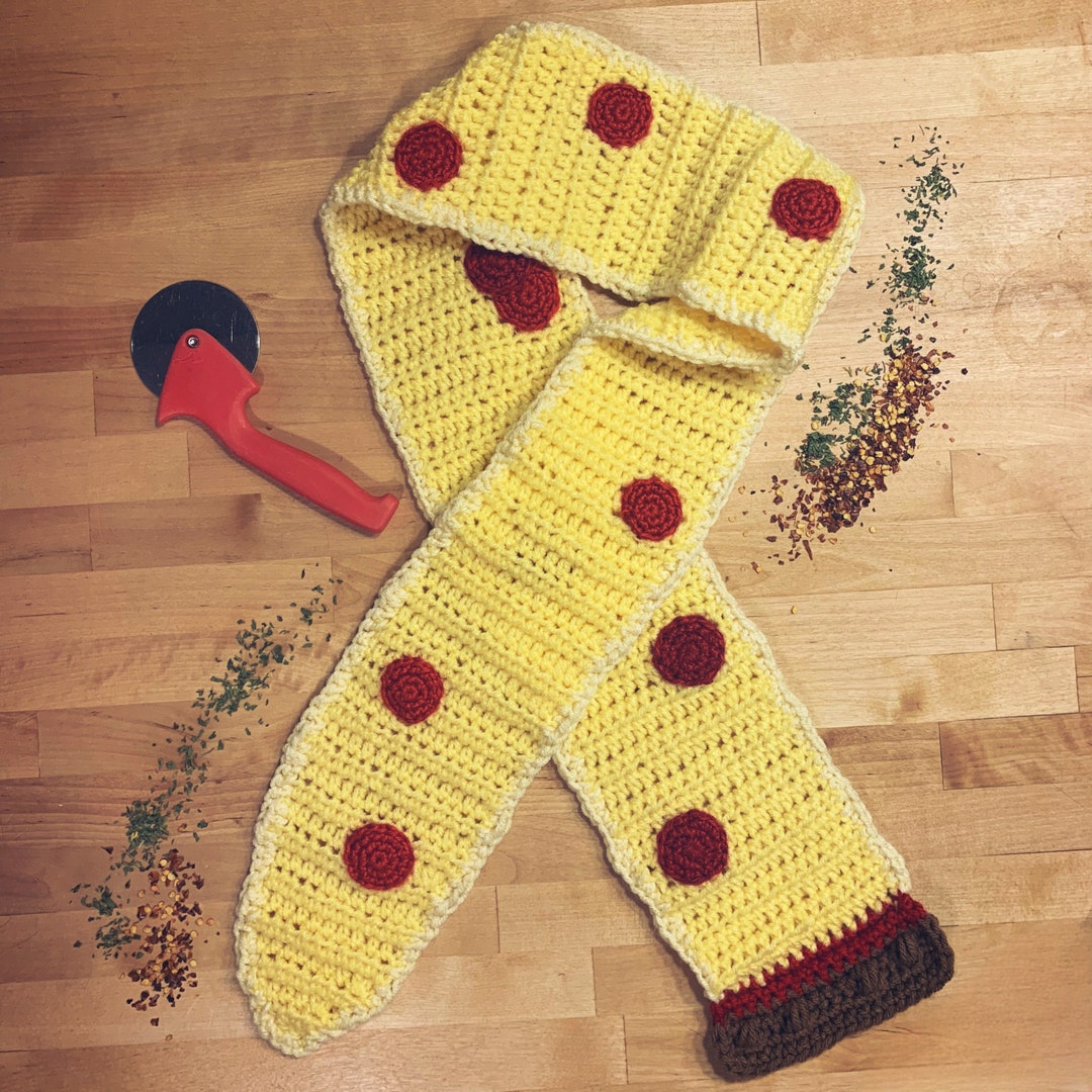Crochet Pepperoni Pizza Scarf - Etsy