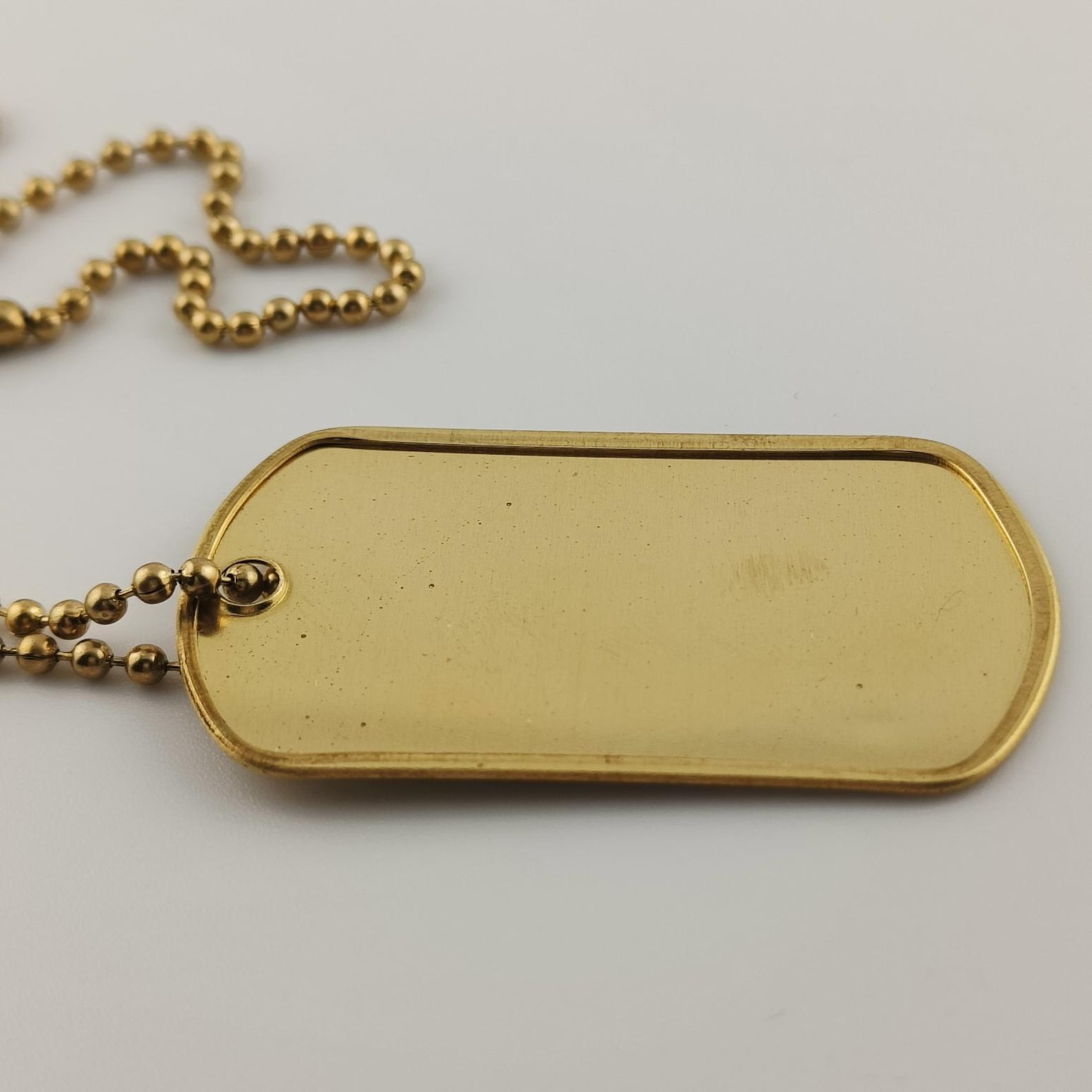 Custom Military Dog Tags Set, Solid Brass Necklace With Embossed Text ...