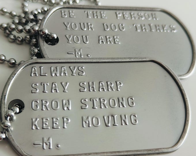 Laser Engravable Army Dog Tags With Silver Line, Zircon Decorated Dog ...