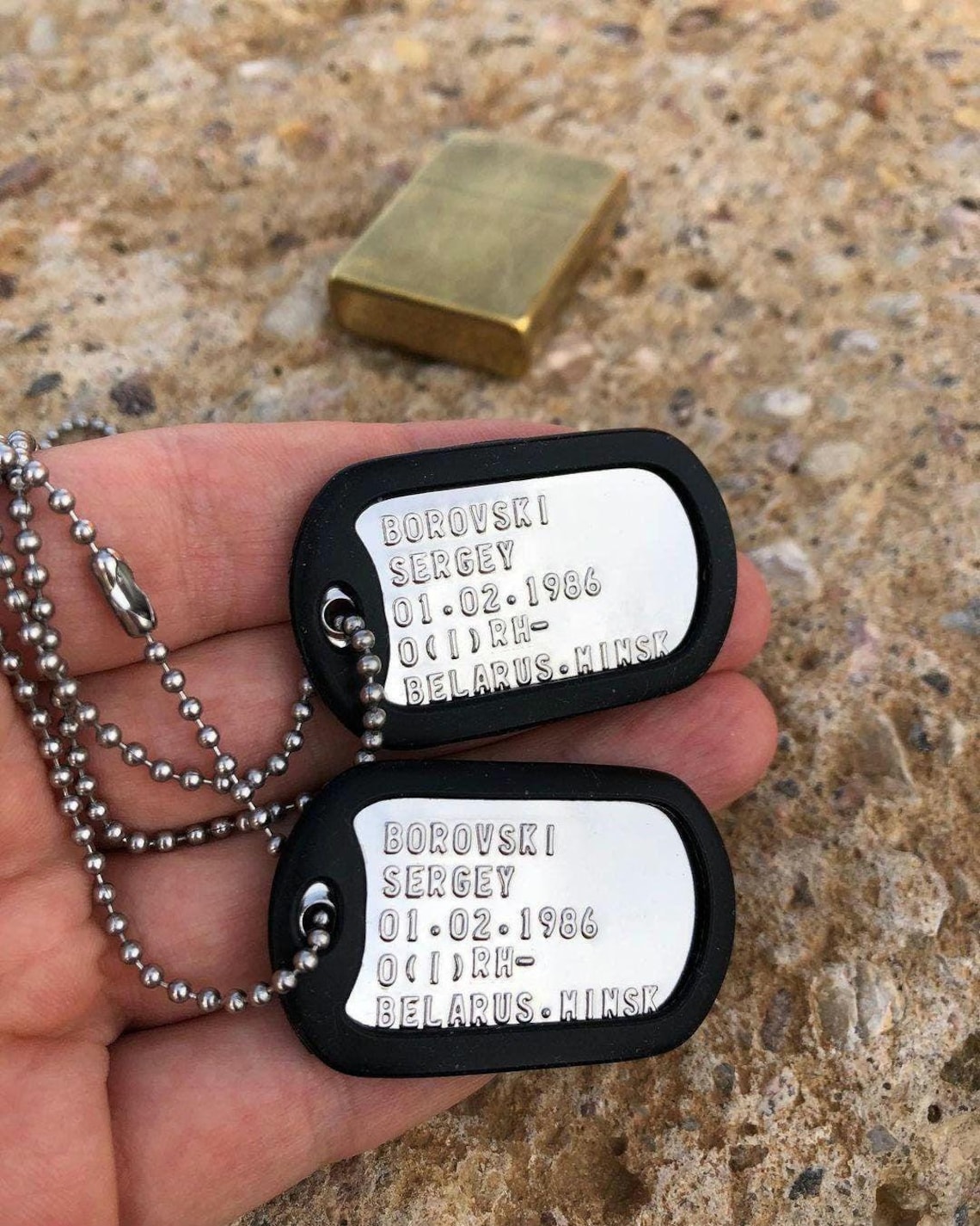 Personalized Dog Tags Gift for Men Military Style US Army Custom Dog ...