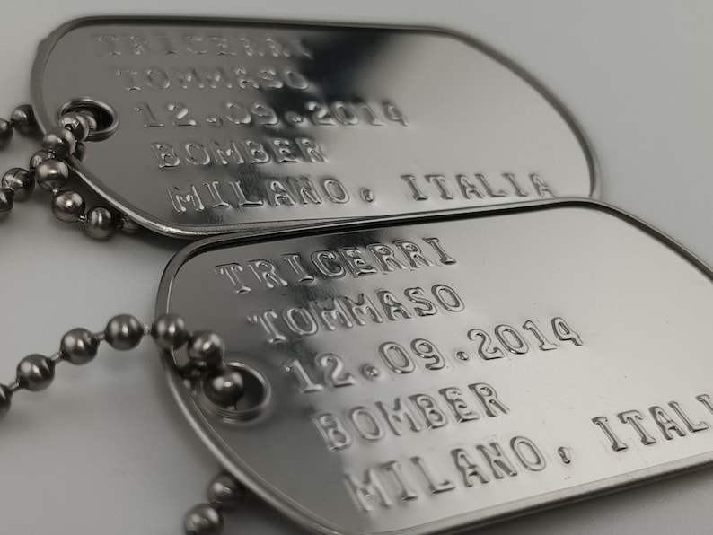 Personalised Authentic U.S. Military Dog Tag Set, Stainless Steel ...