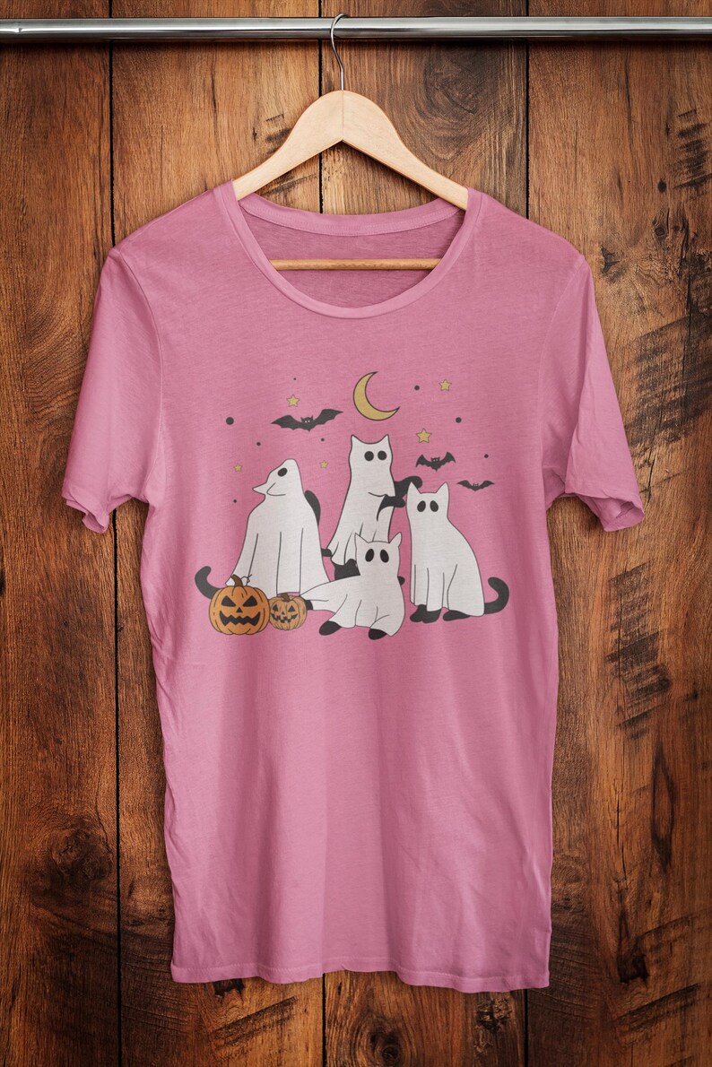 Comfort Colors Ghost Cat Halloween T-shirt - Etsy