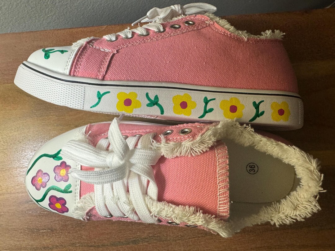 Hand Painted Pink Keds - Etsy