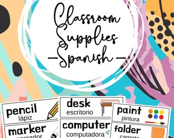 Quarterhouse Spanish Language Labels for Common Classroom Items (non ...