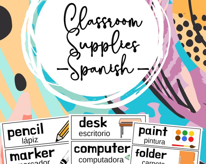 Quarterhouse Spanish Language Labels for Common Classroom Items (non ...