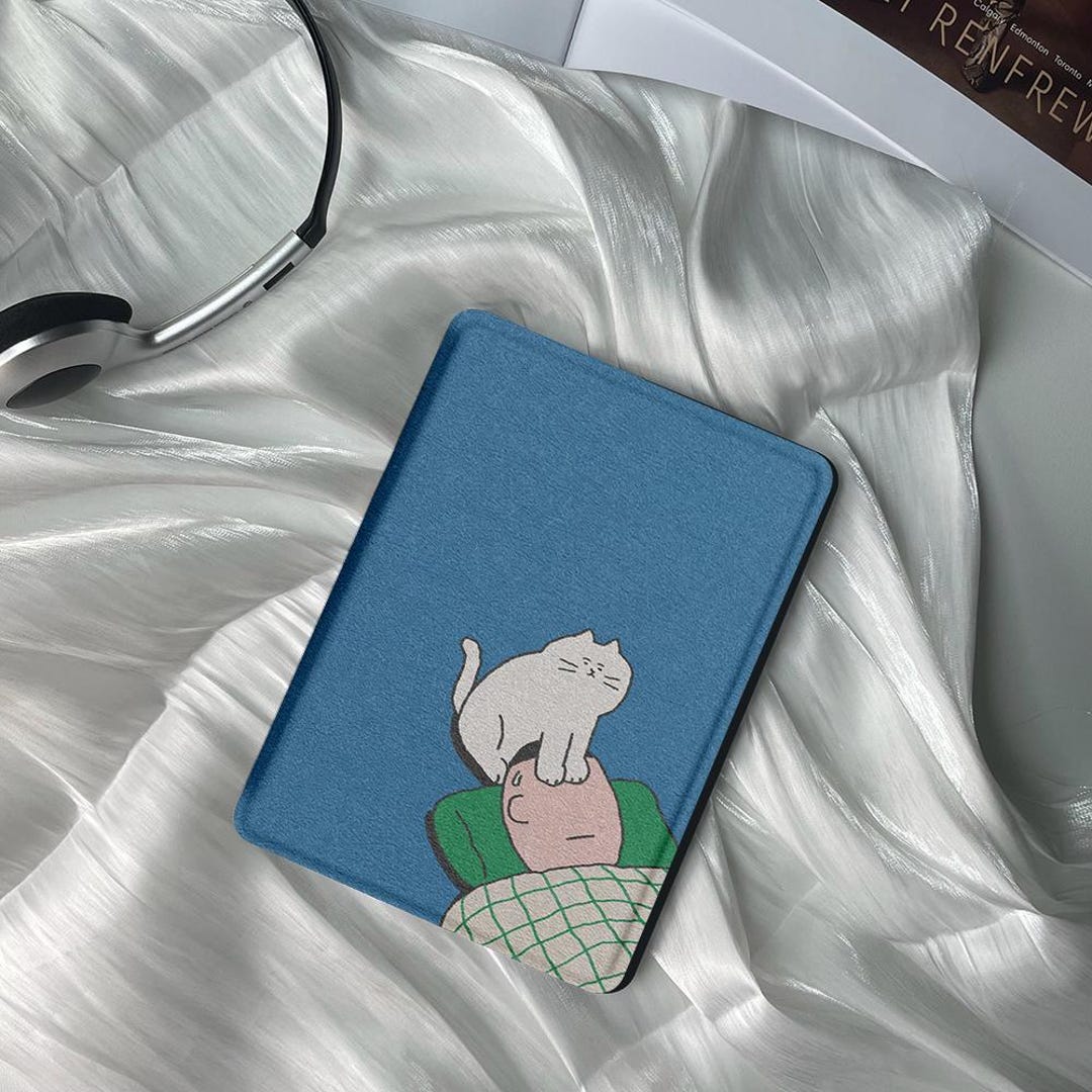 Cute Cartoon Cat Kindle Cover - Fits All Kindle Models Including ...