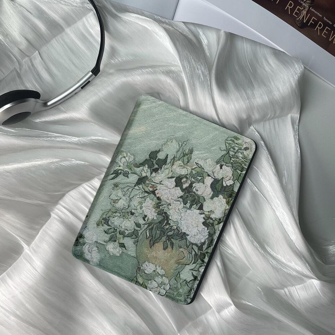 White Rose Oil Painting Kindle Cover - Fits Kindle 2019/2022, Kindle ...