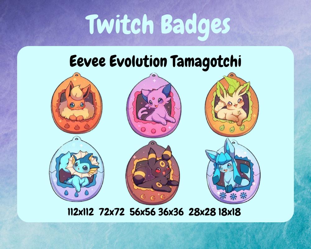 Eevee Evolution Tamagotchi Sub Badges for Streaming and Discord - Etsy