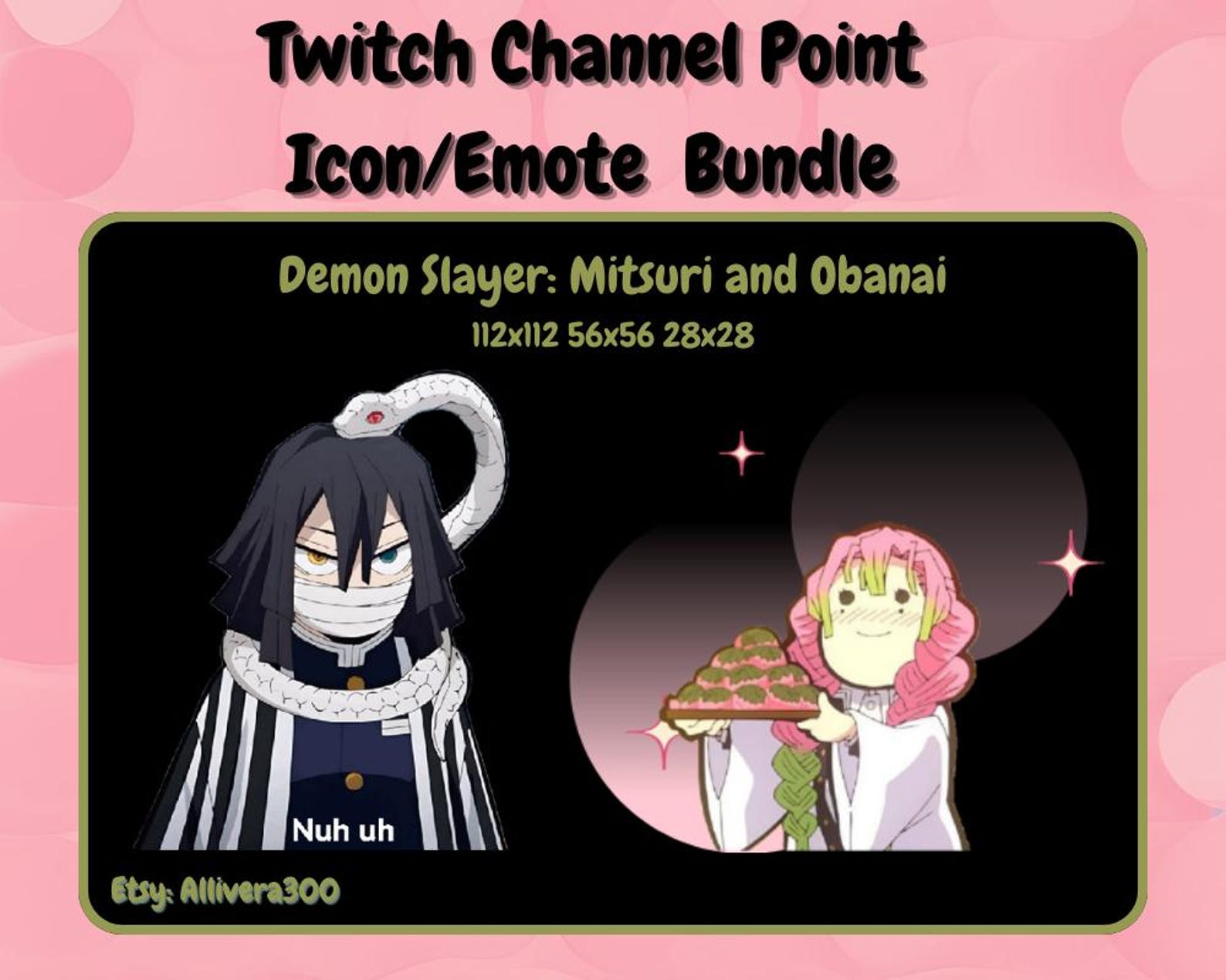 Demon Slayer Mitsuri and Obanai Twitch Emotes and Channel Reward Point ...