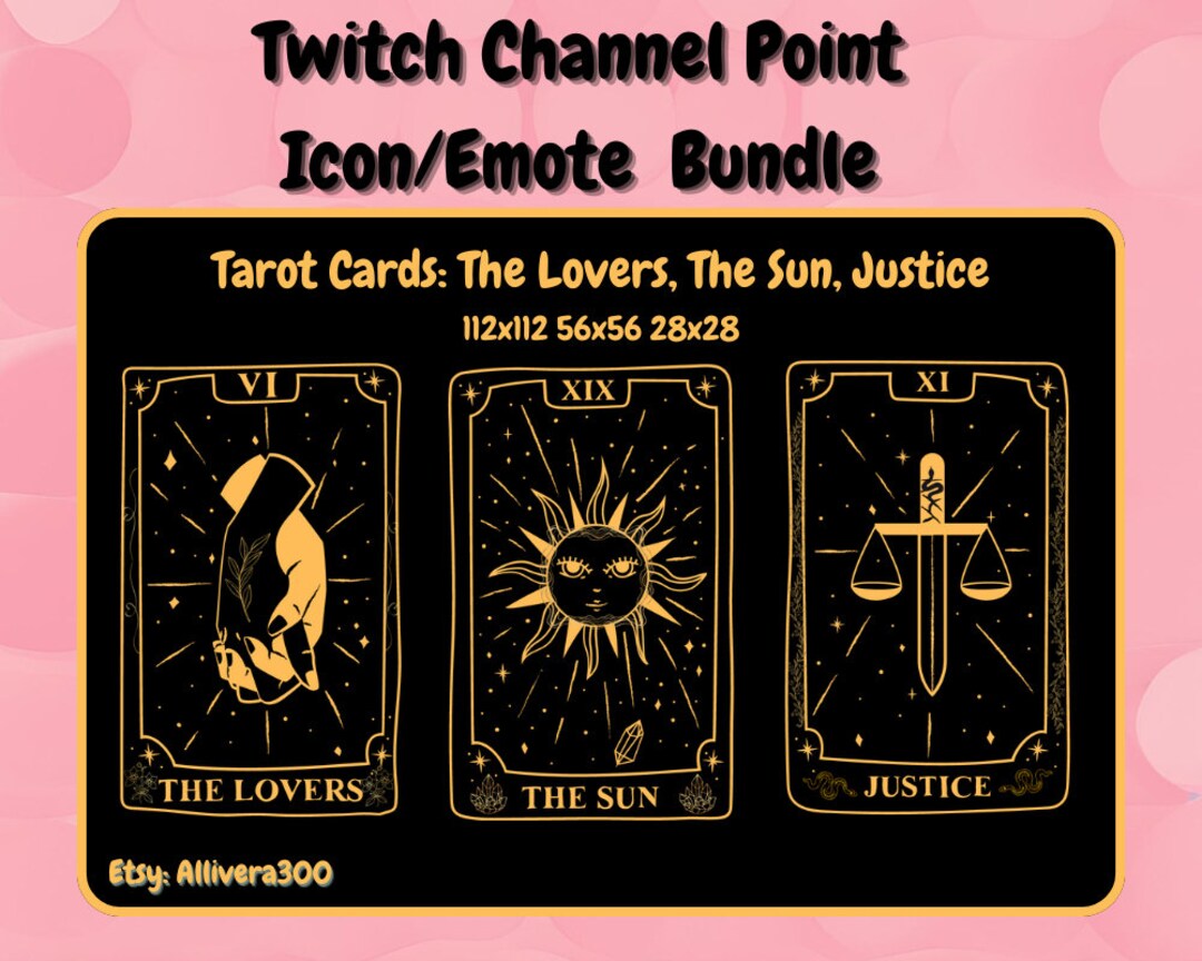 Tarot Card Digital Twitch Emotes and Channel Reward Point Icons for ...