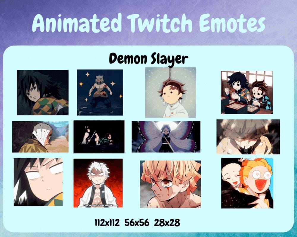 Animated Demon Slayer Twitch Emotes for Streaming and Discord - Etsy