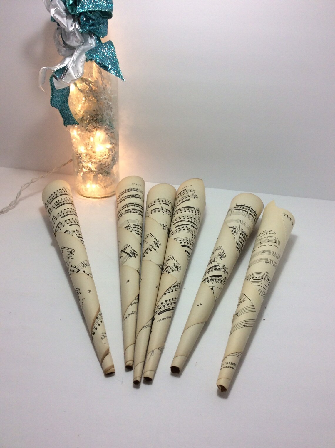 6 Vintage Sheet Music Cones 12 Inch Plus Vases Confetti | Etsy