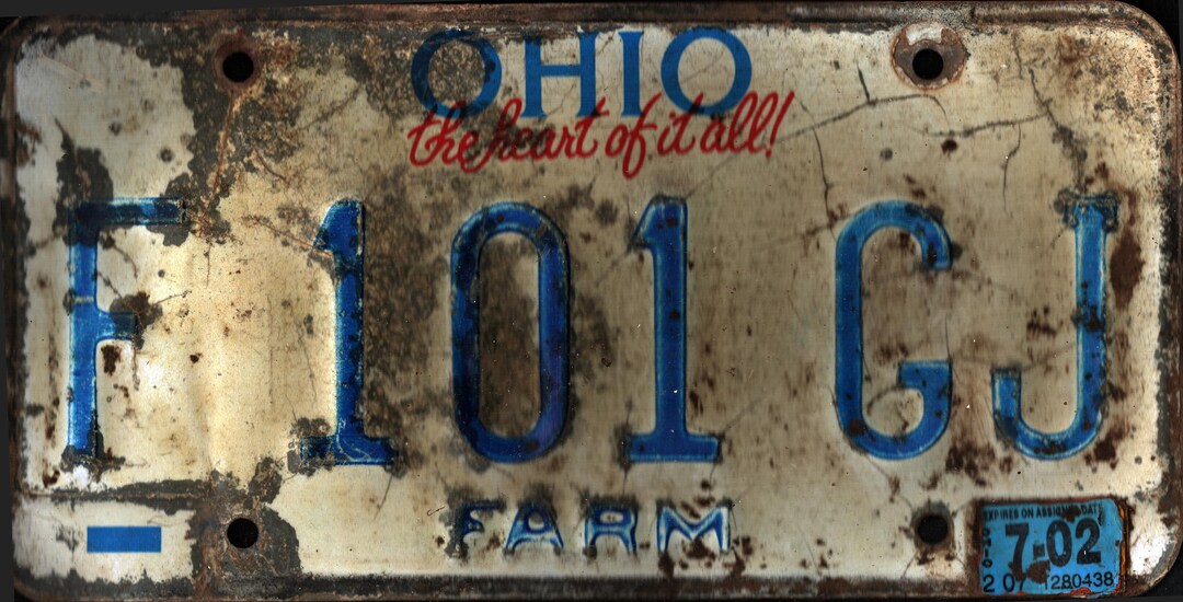 Vintage Ohio Farm License Plate Vintage Plate, Old License Plate ...