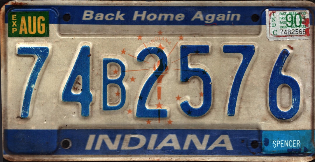 Vintage Indiana License Plate Vintage Plate Old License - Etsy