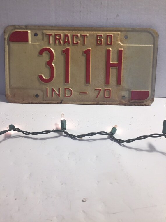 Vintage Indiana Tractor License Plate Vintage Plate Old | Etsy