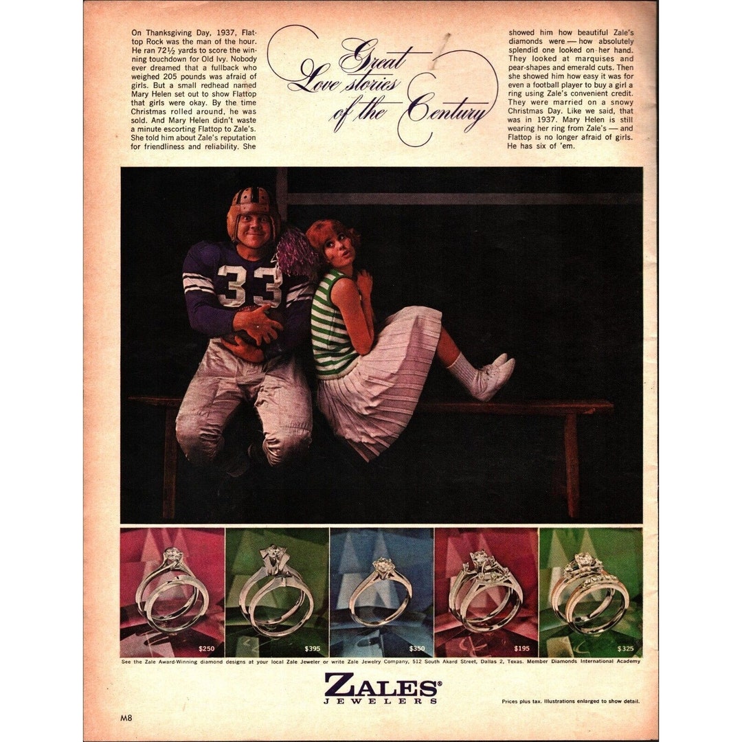 Vtg Beauty Sexy Girl Ad 1964 Jewelry Zale's Great Love - Etsy