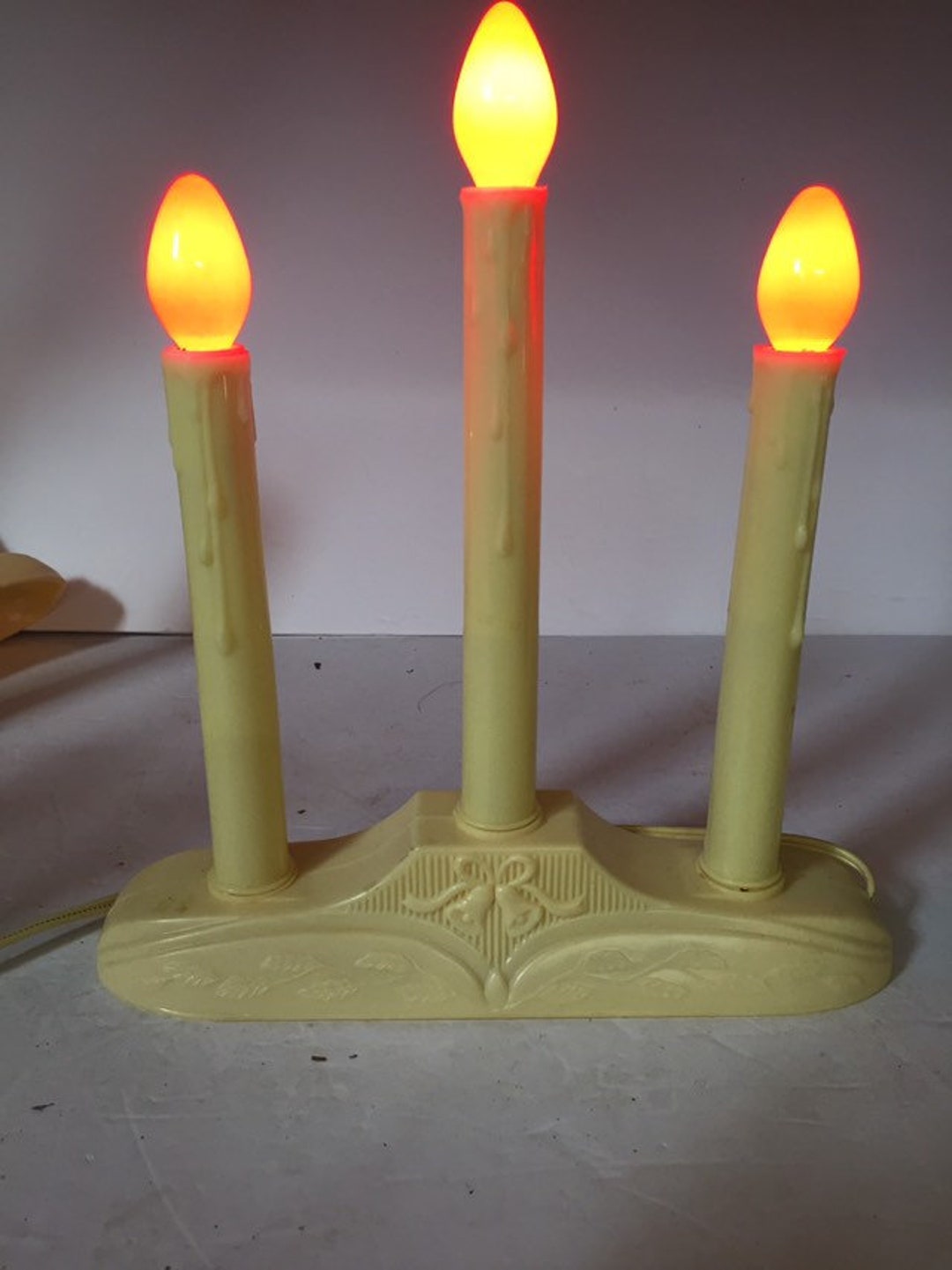 Vintage Lighted 3 Candle Light Old Fashioned Christmas - Etsy