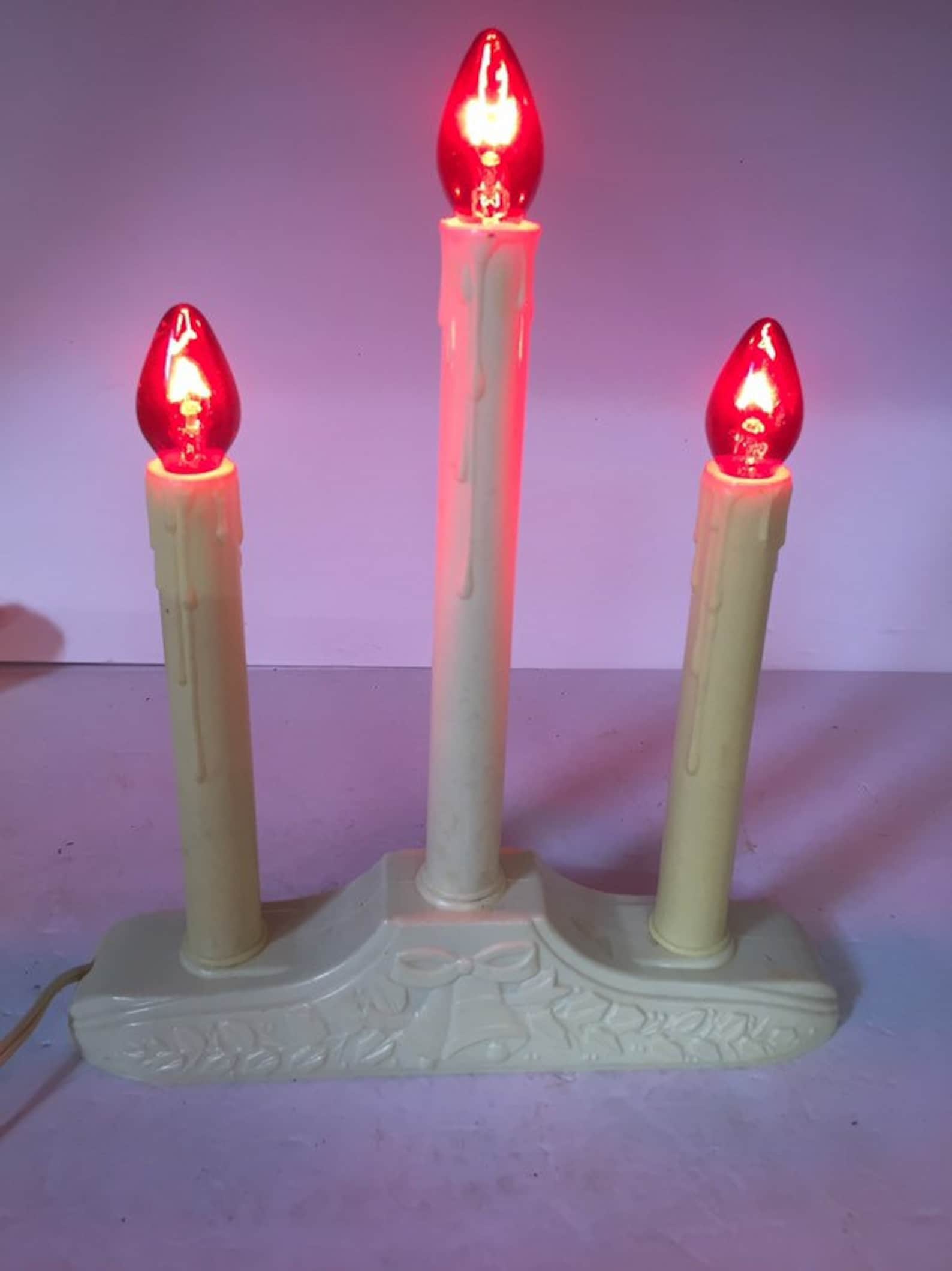 Vintage Lighted 3 Candle Light Old Fashioned Christmas - Etsy