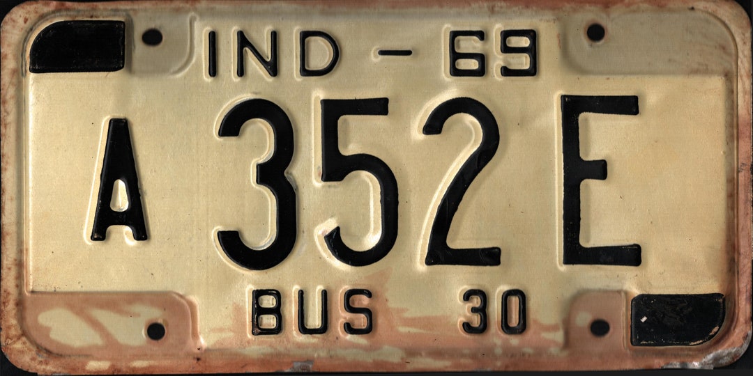 Vintage Indiana Bus License Plate Vintage Plate, Old License Plate ...