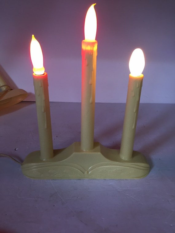 Vintage Lighted 3 Candle Light Old Fashioned Christmas - Etsy
