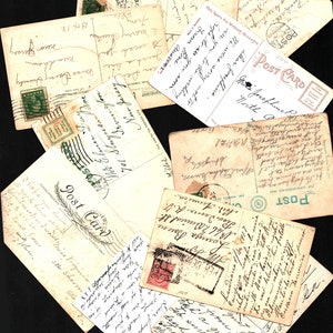20 Antique Vintage Postcards Beautiful Script Handwriting. Great for ...