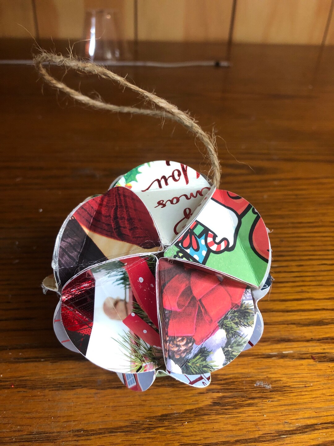 Hand Crafted Christmas Bauble Ornament. Christmas Card Ornament, Party ...