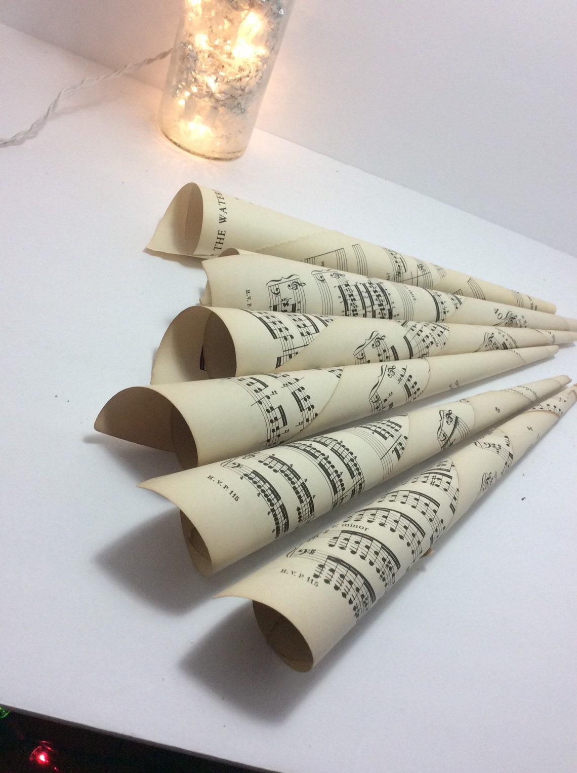 6 Vintage Sheet Music Cones 12 Inch Plus Vases Confetti | Etsy