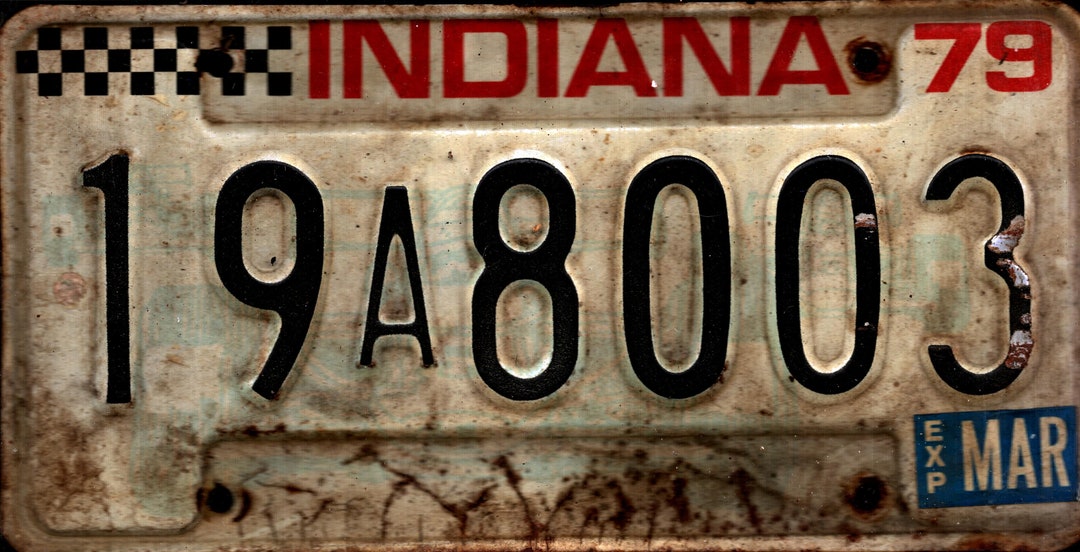 Vintage Indiana License Plate Vintage Plate Old License - Etsy