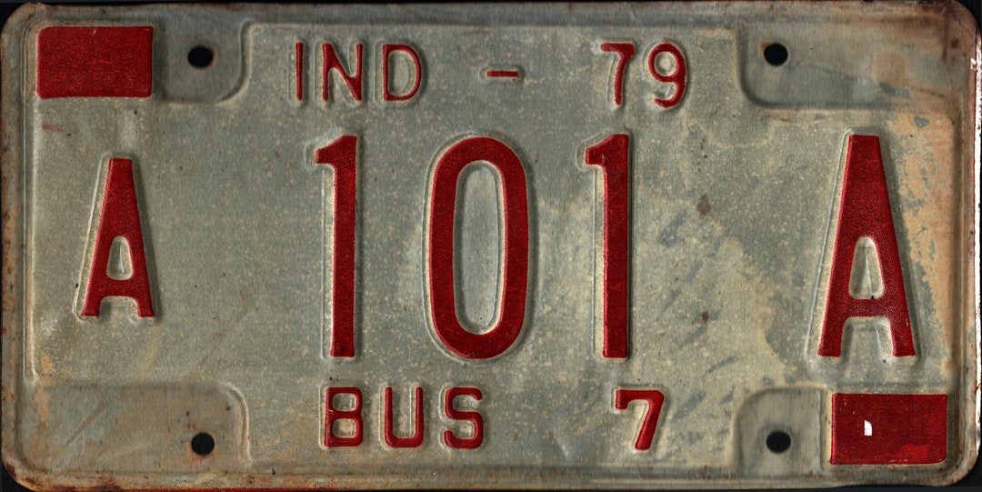 Vintage Indiana Bus License Plate Vintage Plate, Old License Plate ...