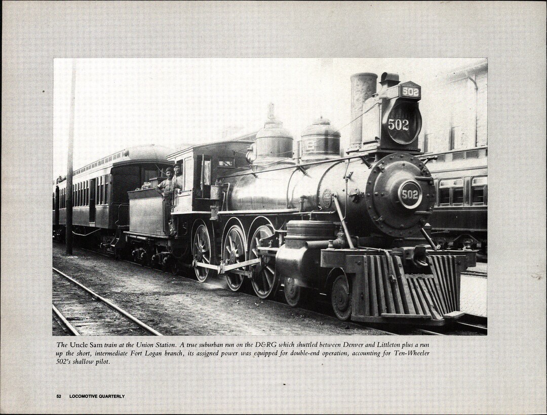 Vintage Train Picture Uncle Sam TRAIN D&RG 502 Locomotive - Etsy