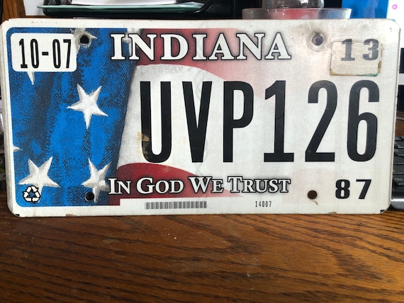 Vintage Indiana License Plate Vintage Plate Old License | Etsy