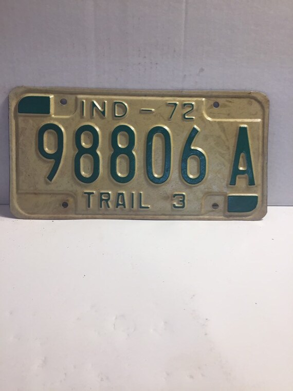 Vintage Indiana Trailer License Plate Vintage Plate Old | Etsy