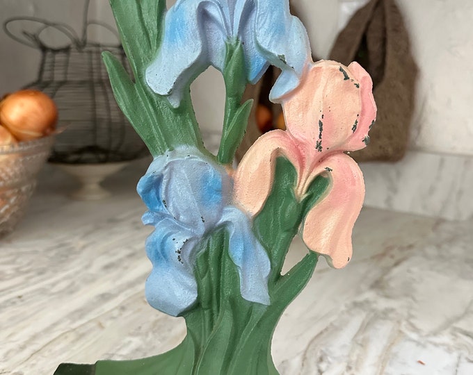 Vintage Iris Cast Iron Wright Doorstop Stamped 469 - Etsy
