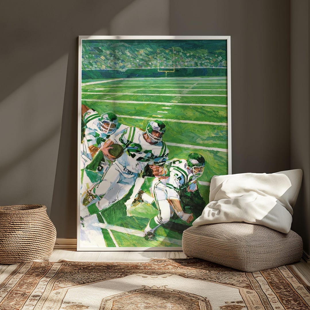 American Football Action Print | Vintage Sports Art, NFL Wall Decor ...