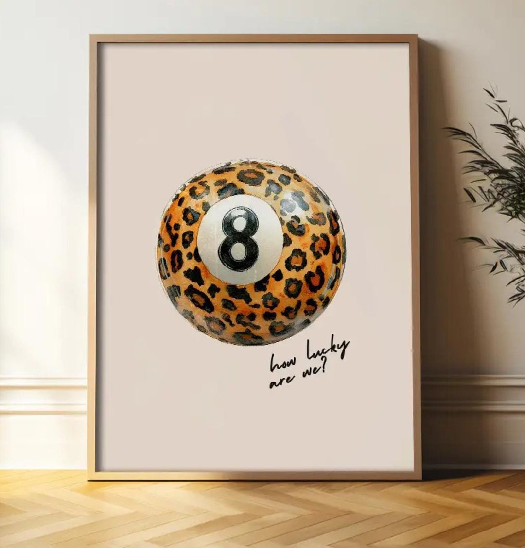 Cheetah Print 8-ball Digital Download, Lucky 8 Ball Leopard Print ...