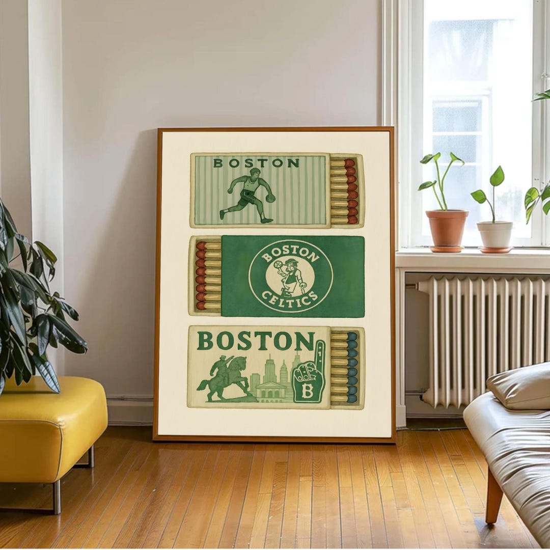 Boston Celtics Vintage Matchbox Poster, Boston Celtics Poster Print ...