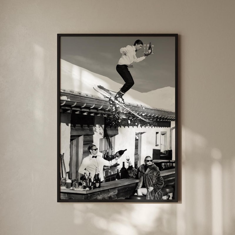 Black White Prints of Ski - Etsy