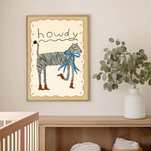 Howdy Zebra Nursery Digital Download, Trendy Wall Art, Apartment Decor ...