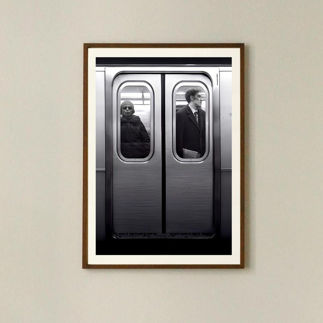 NYC Subway Art Print: Minimalist Black and White Manhattan Travel Art ...