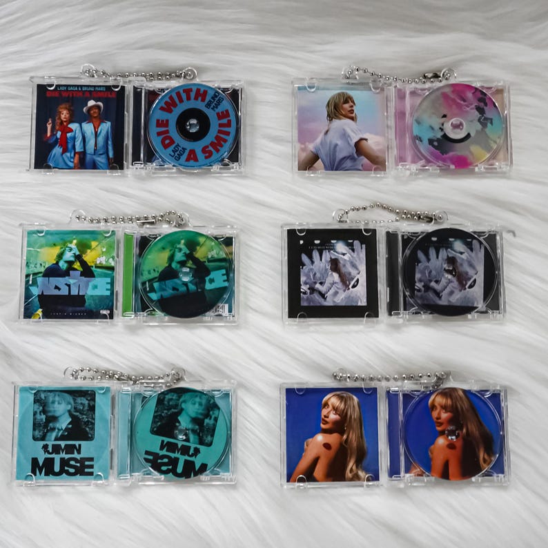 Custom NFC Mini Album CD Keychain Personalized Music Gift Retro Style ...