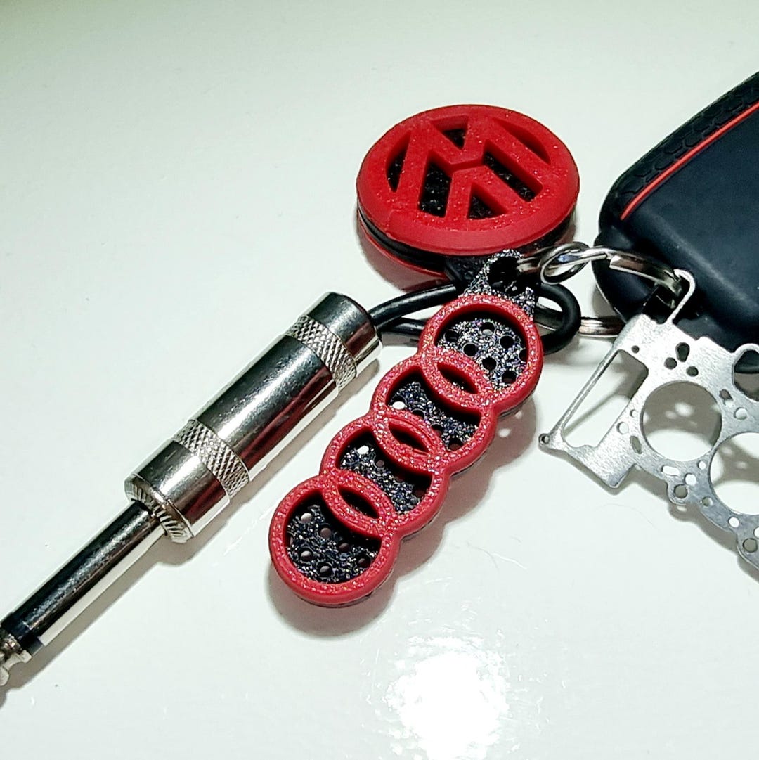 Audi Logo Keyring Red and Black - Etsy