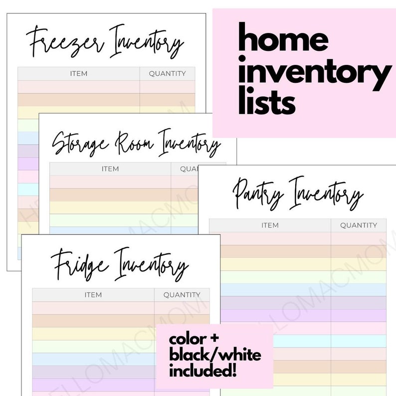 Printable Home Inventory Lists - Etsy