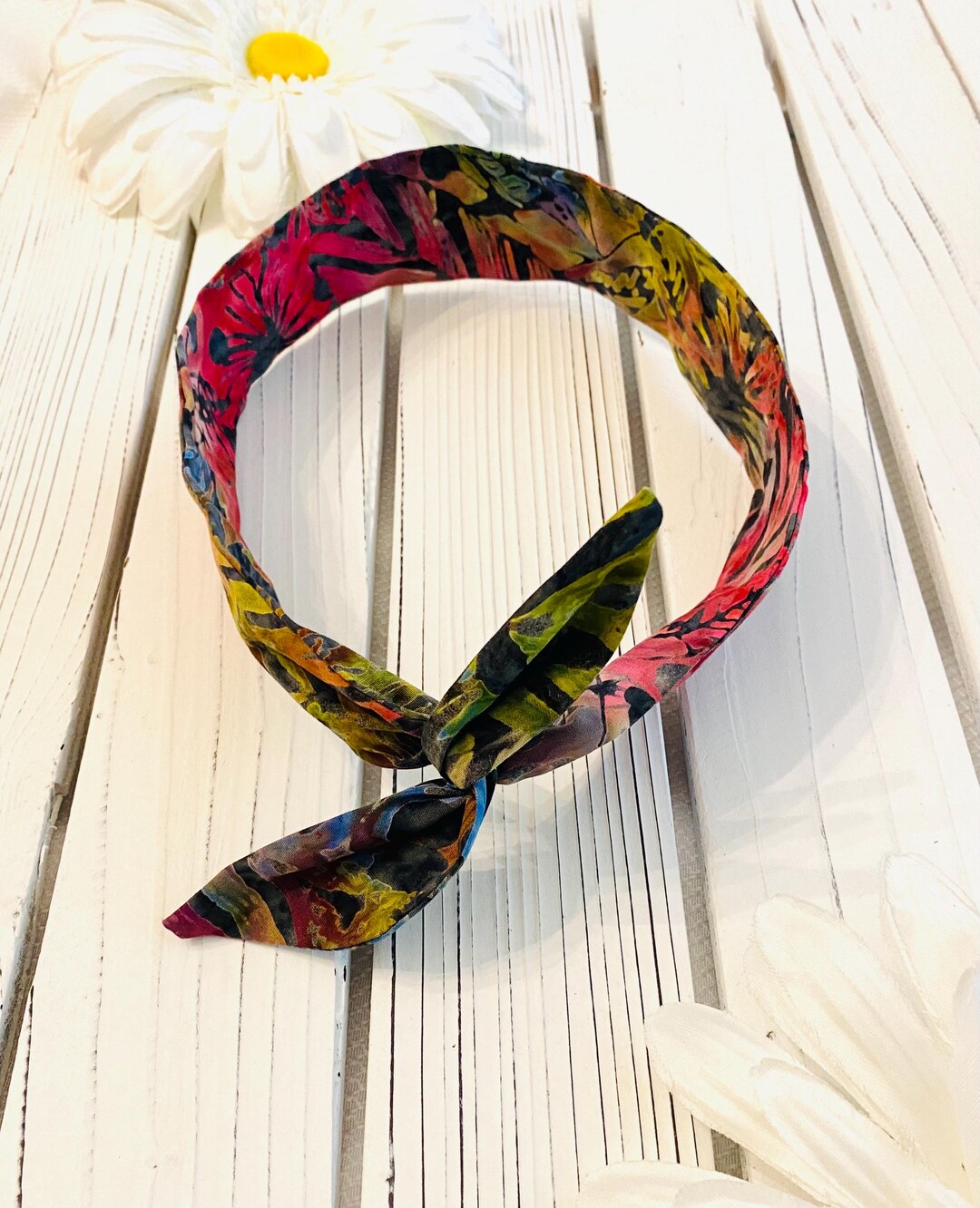 Colorful Batik Wire Twist Headband Batik Headband Wire Headband Hippie ...