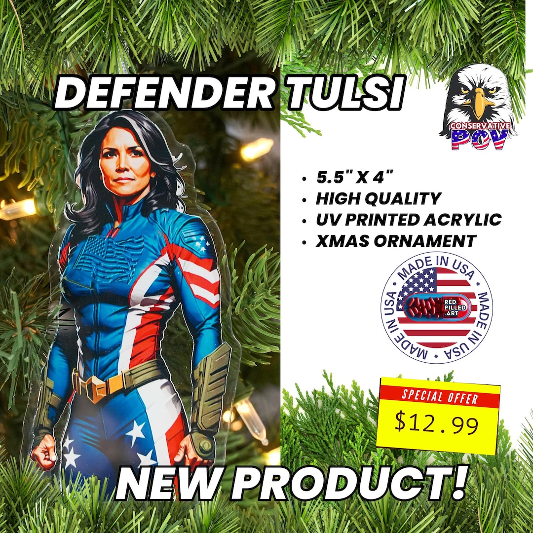 Tulsi Gabbard "maga Defender" Acrylic Christmas Ornament – Limited ...
