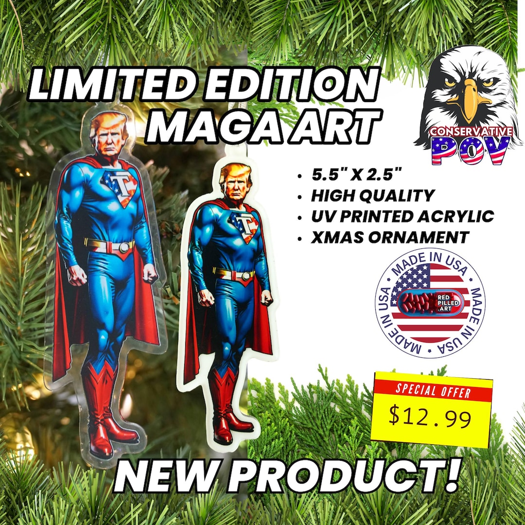 Limited Edition Super Trump Ornament – Patriotic MAGA Christmas ...