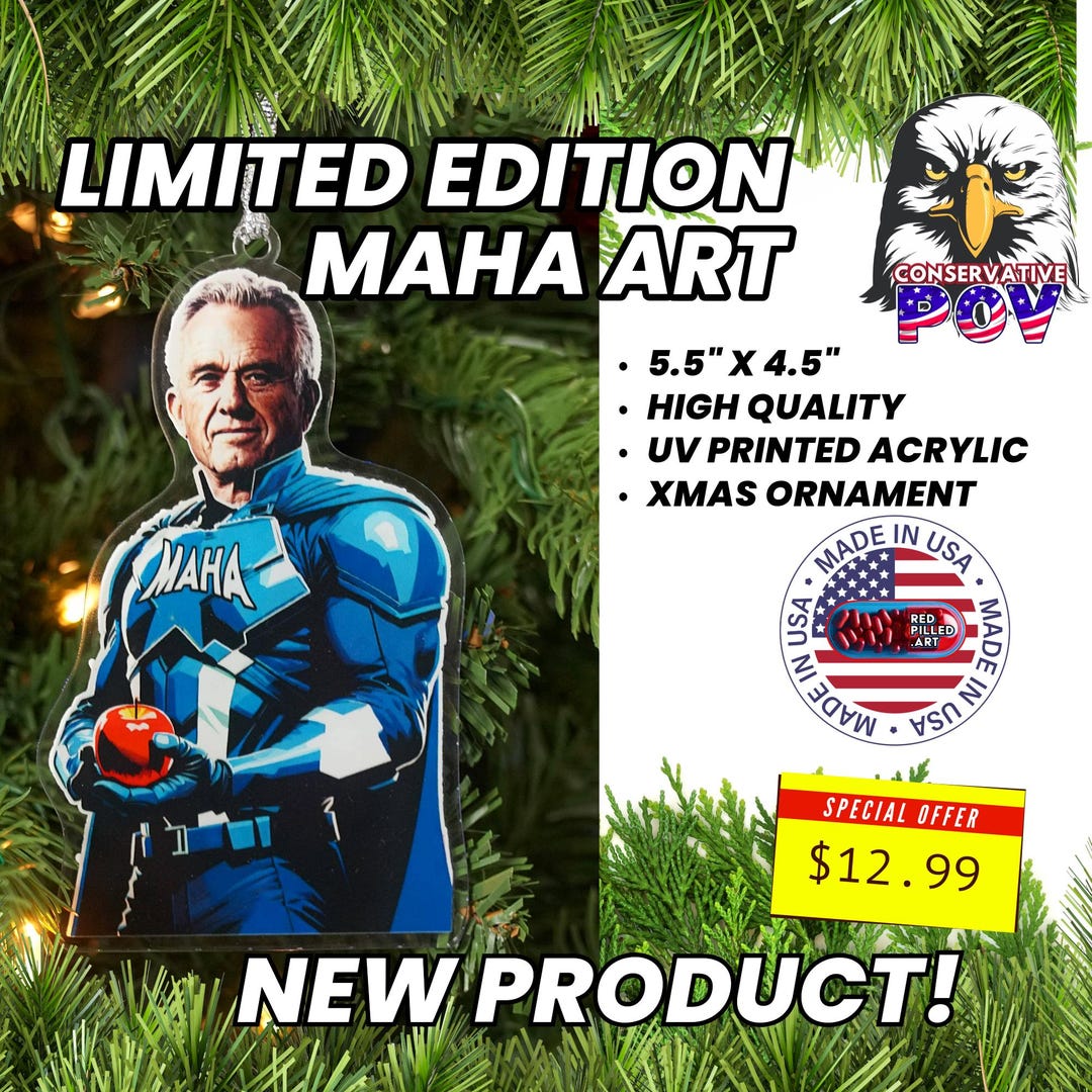 MAHA Limited Edition RFK JR. Acrylic Christmas Ornament - A Healthy ...