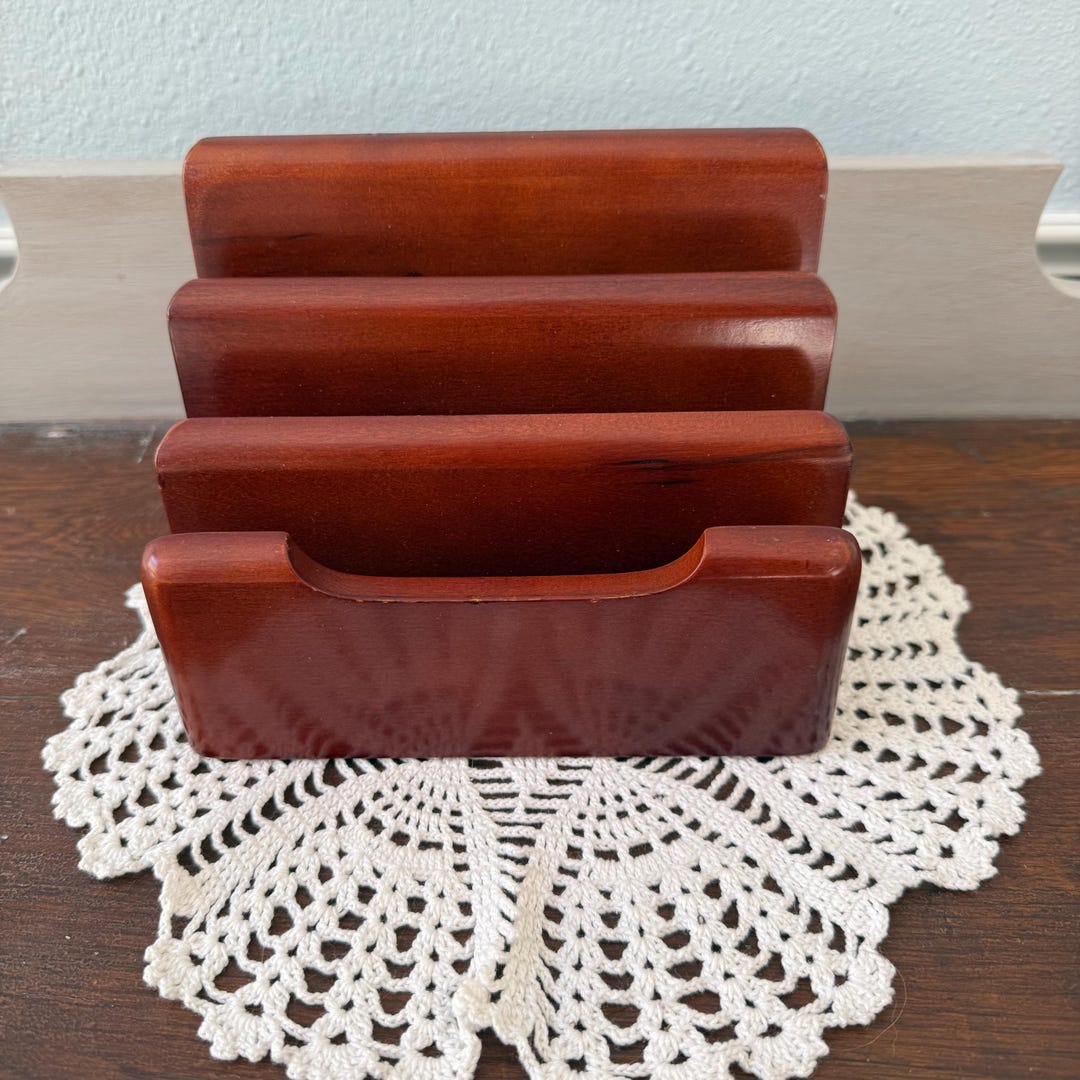 Eldon Mahogany Wood Desk Organizer Farmhouse Rustic Home Decor - Etsy