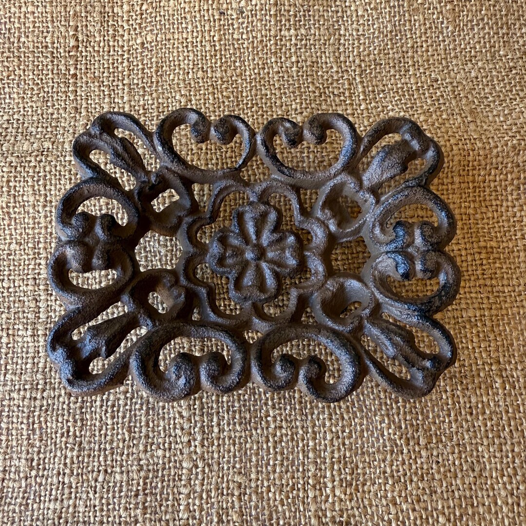 Cast Iron Filigree Metal Soap Dish RUSTIC PRIMITIVE Farmhouse Business ...