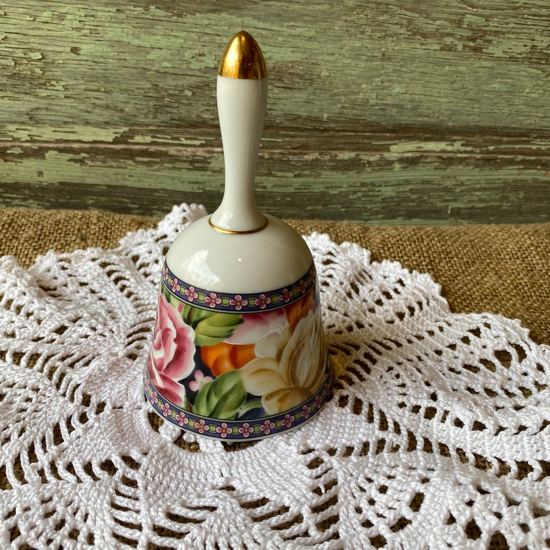 Vintage Lefton China Bell Pink Rose Gold Trim Japan 1991 - Etsy